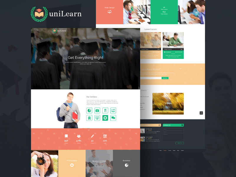 Unilearn - Educational Website Template - Freebie Supply
