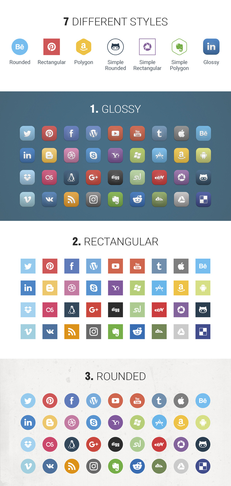 Vector Social Media Icon Set - Freebie Supply