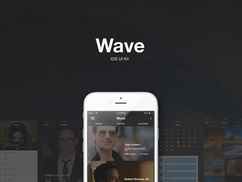 Wave UI Kit PSD - Freebie Supply