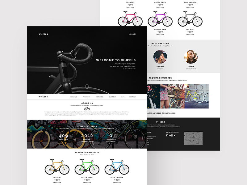 Wheelz - eCommerce Template - Freebie Supply