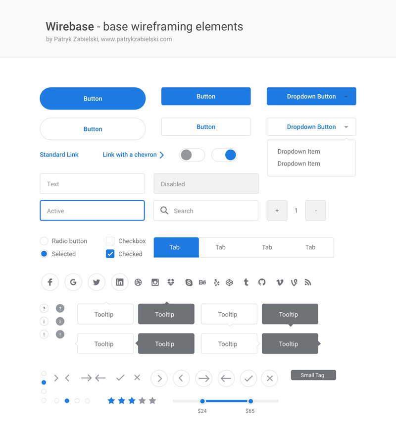 Wirebase - Wireframe Elements - Freebie Supply