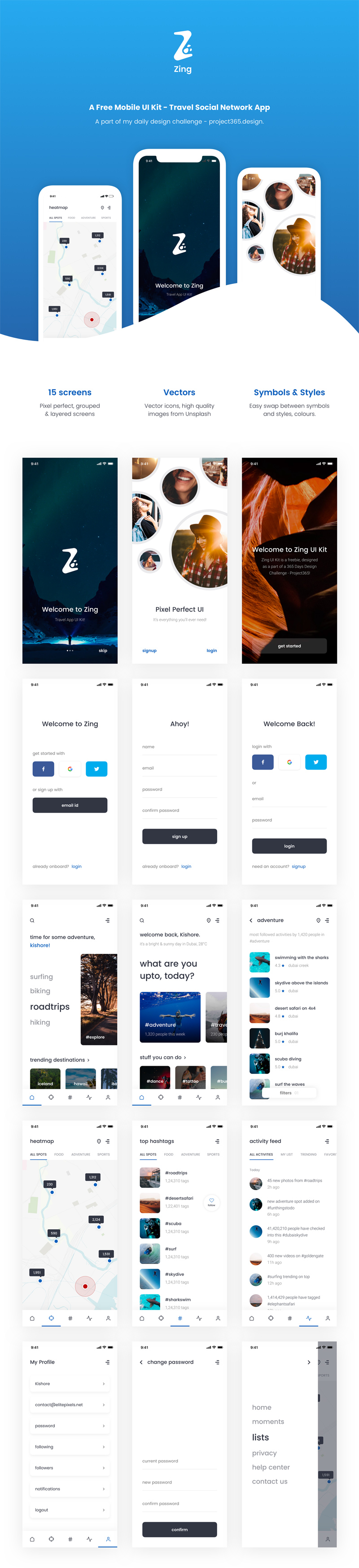 Zing Mobile UI Kit - Free Sketch - Freebie Supply Zing Mobile UI Kit - Free Sketch - Freebie Supply