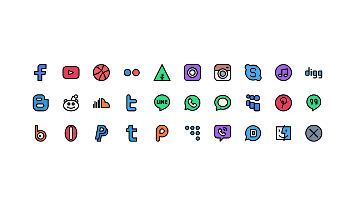 30 Free Social Media Icons For Adobe XD - Freebie Supply