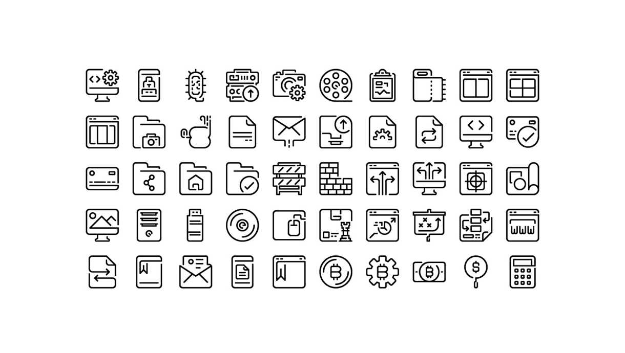 50 Simple Line Icons - Freebie Supply