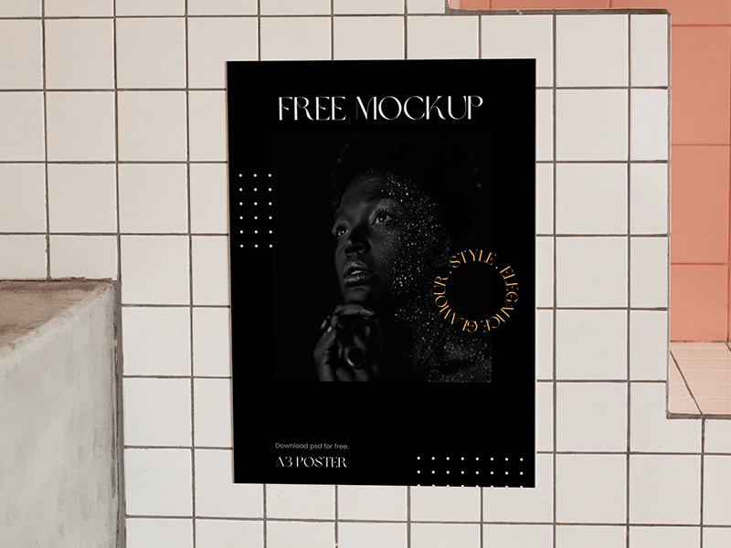 A3 Poster Mockup - Free PSD - Freebie Supply