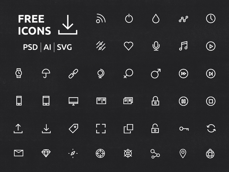 Additional 40 UI & UX New Icons Set - Freebie Supply