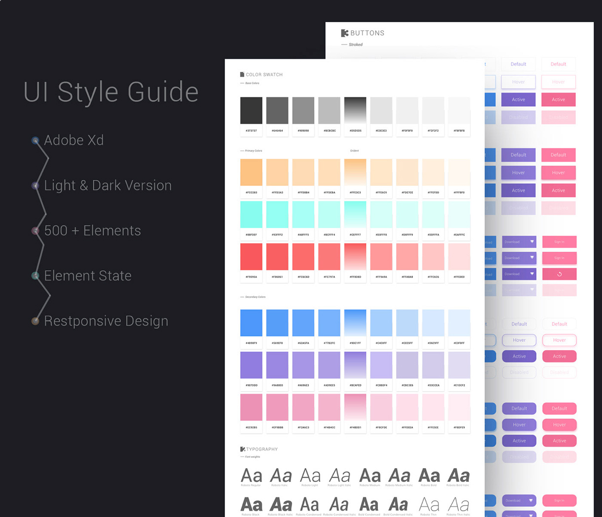 Adobe Xd UI Style Guide Template - Freebie Supply