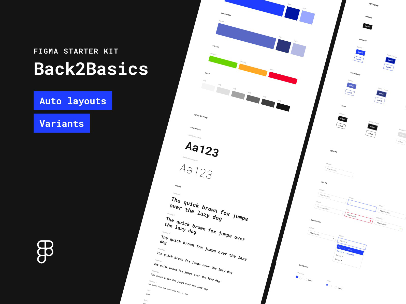 Figma Design System Starter Kit - ️Back2Basics - Freebie Supply