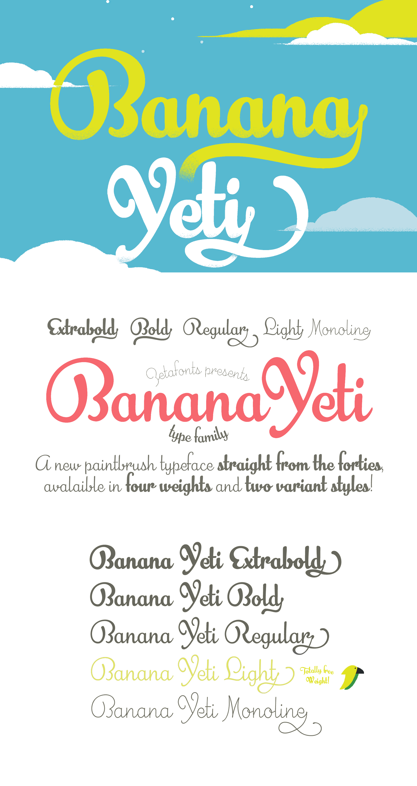 Banana Yeti - Free Vintage Weight Font - Freebie Supply