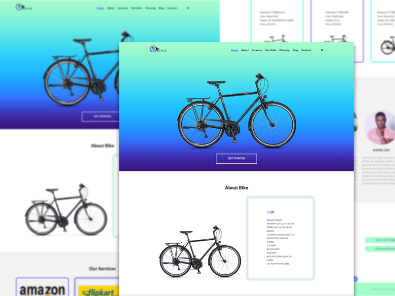 Bicycle Website Template - Free PSD - Freebie Supply