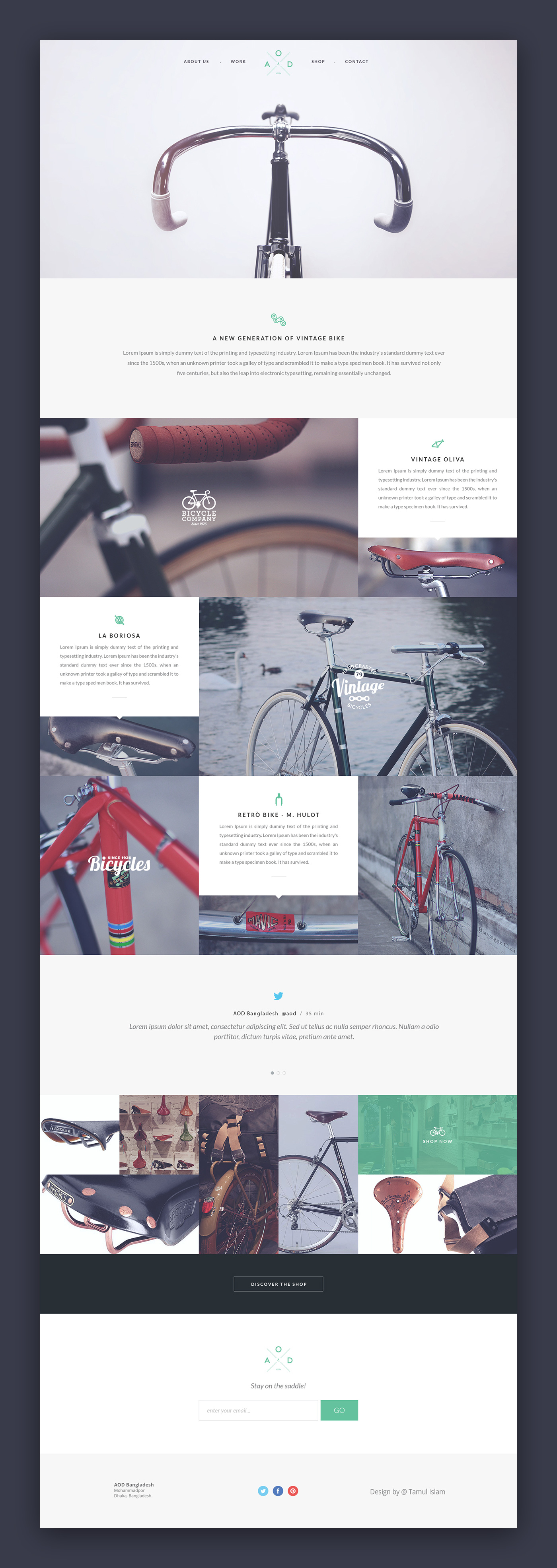 Bicycle Website Template - PSD Freebie - Freebie Supply