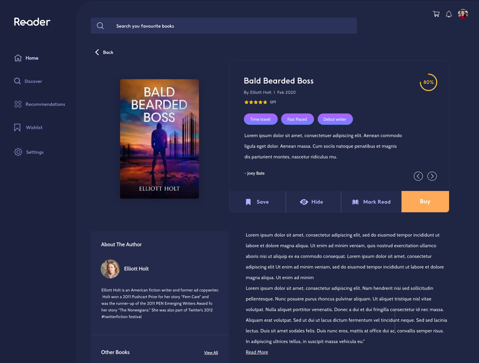 Books Dashboard UI Interaction - Freebie Supply