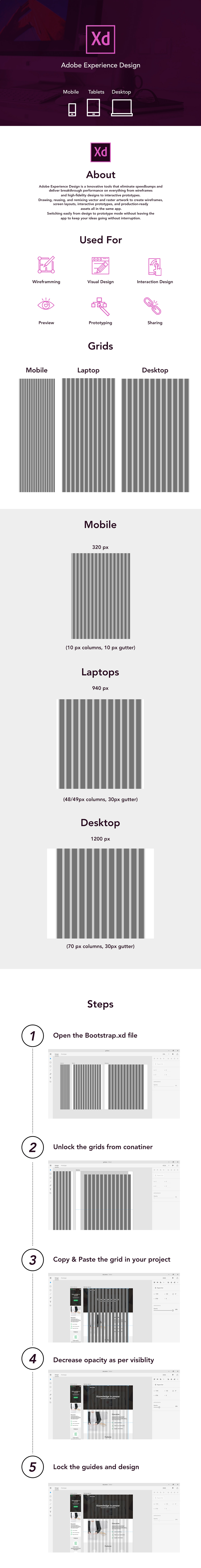 Bootstrap Grid for Adobe XD - Freebie Supply