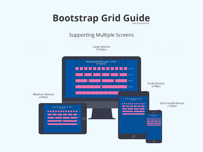 Bootstrap Grid Guide : Free PSD - Freebie Supply