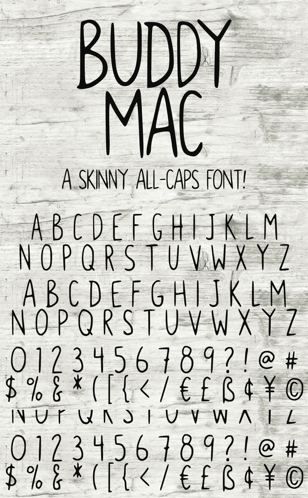 Buddy Mac: Skinny All-Caps Font - Freebie Supply