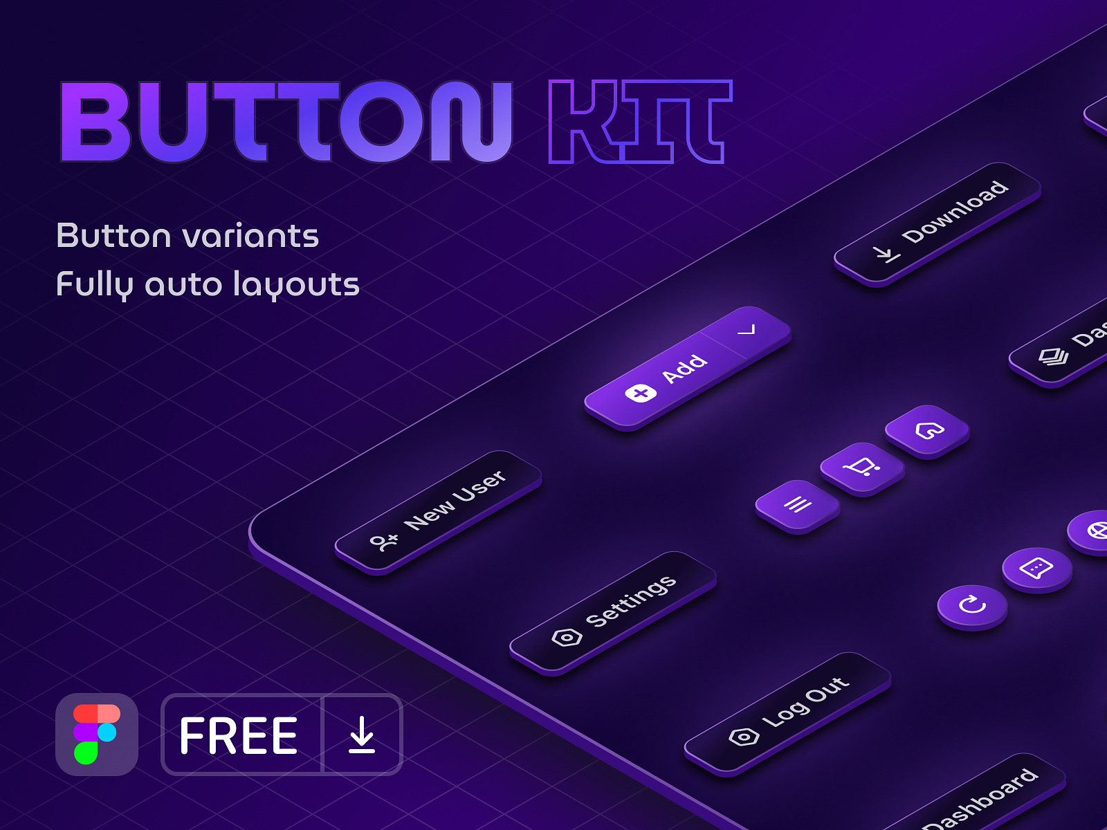 Buttons UI Kit for Figma - Freebie Supply