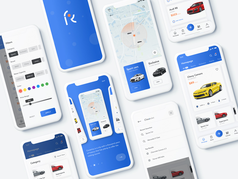 Car Rental Service App Concept - Sketch Freebie - Freebie Supply