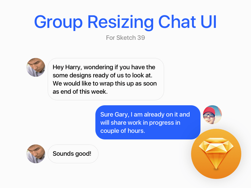 Chat UI Group Resizing - Sketch Resource - Freebie Supply