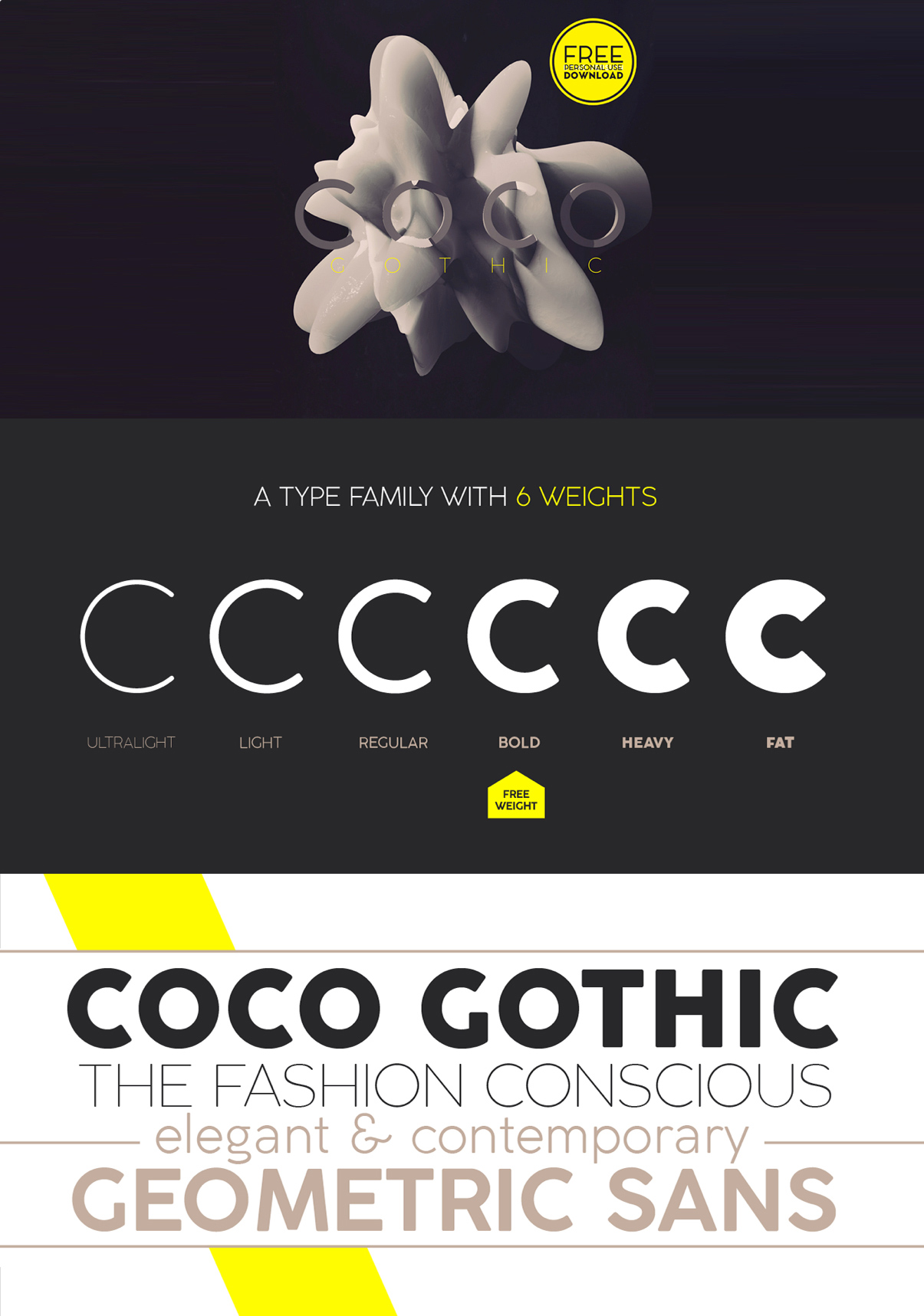 Coco Gothic Font - Two Free Weights - Freebie Supply