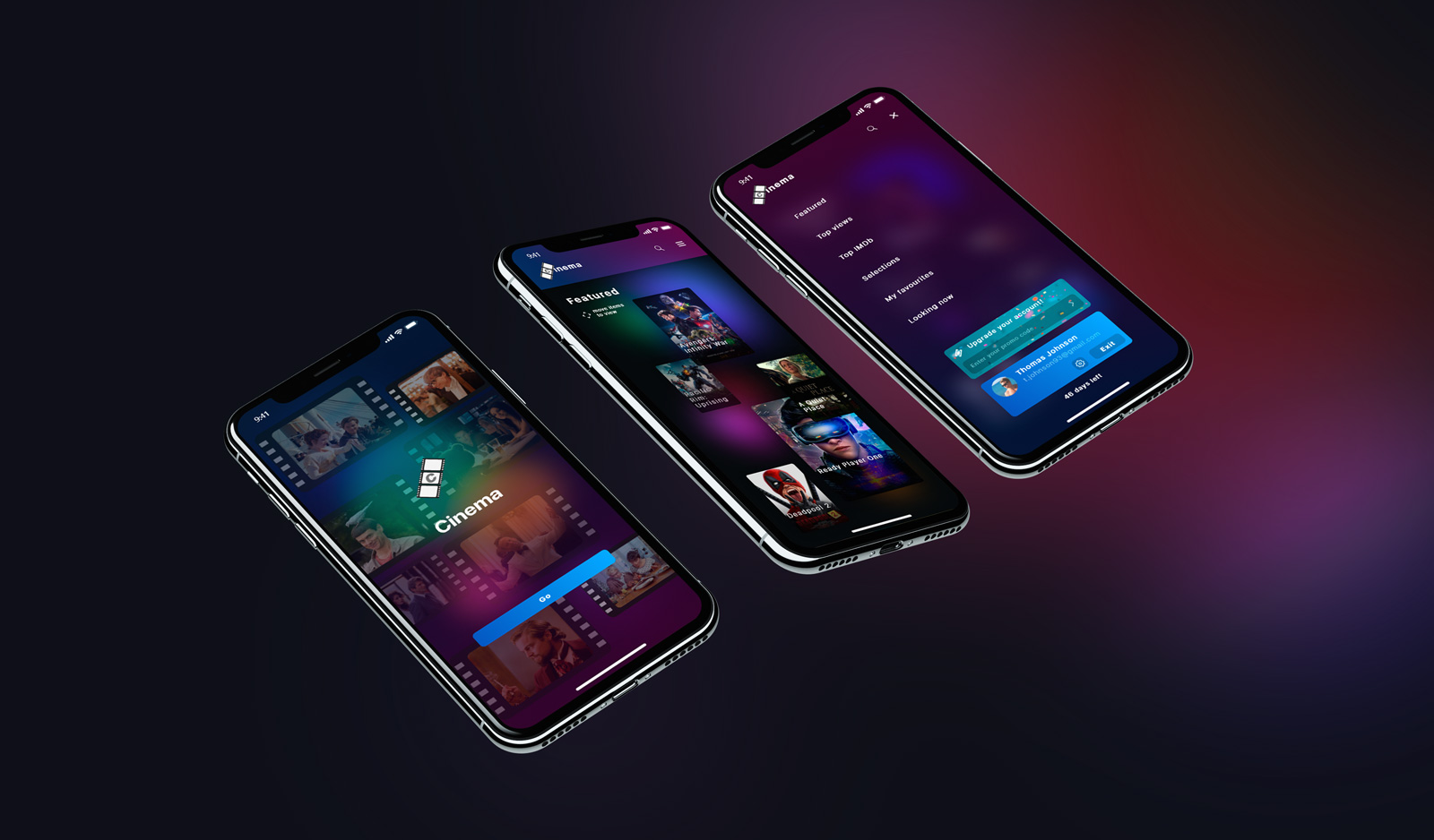Cinema Mobile App Concept - Freebie Supply Cinema Mobile App Concept - Freebie Supply