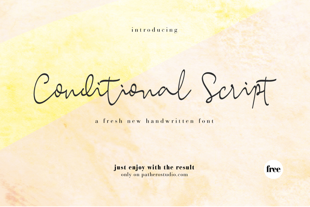 Conditional Font - Script Typeface - Freebie Supply