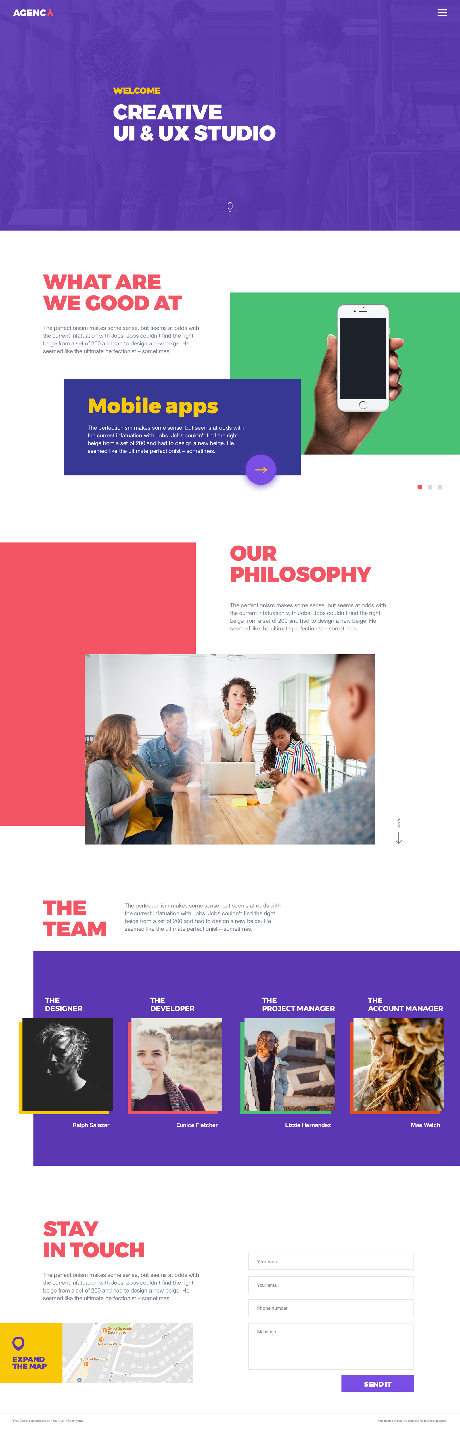 Creative Studio Website Template - Sketch Resource - Freebie Supply