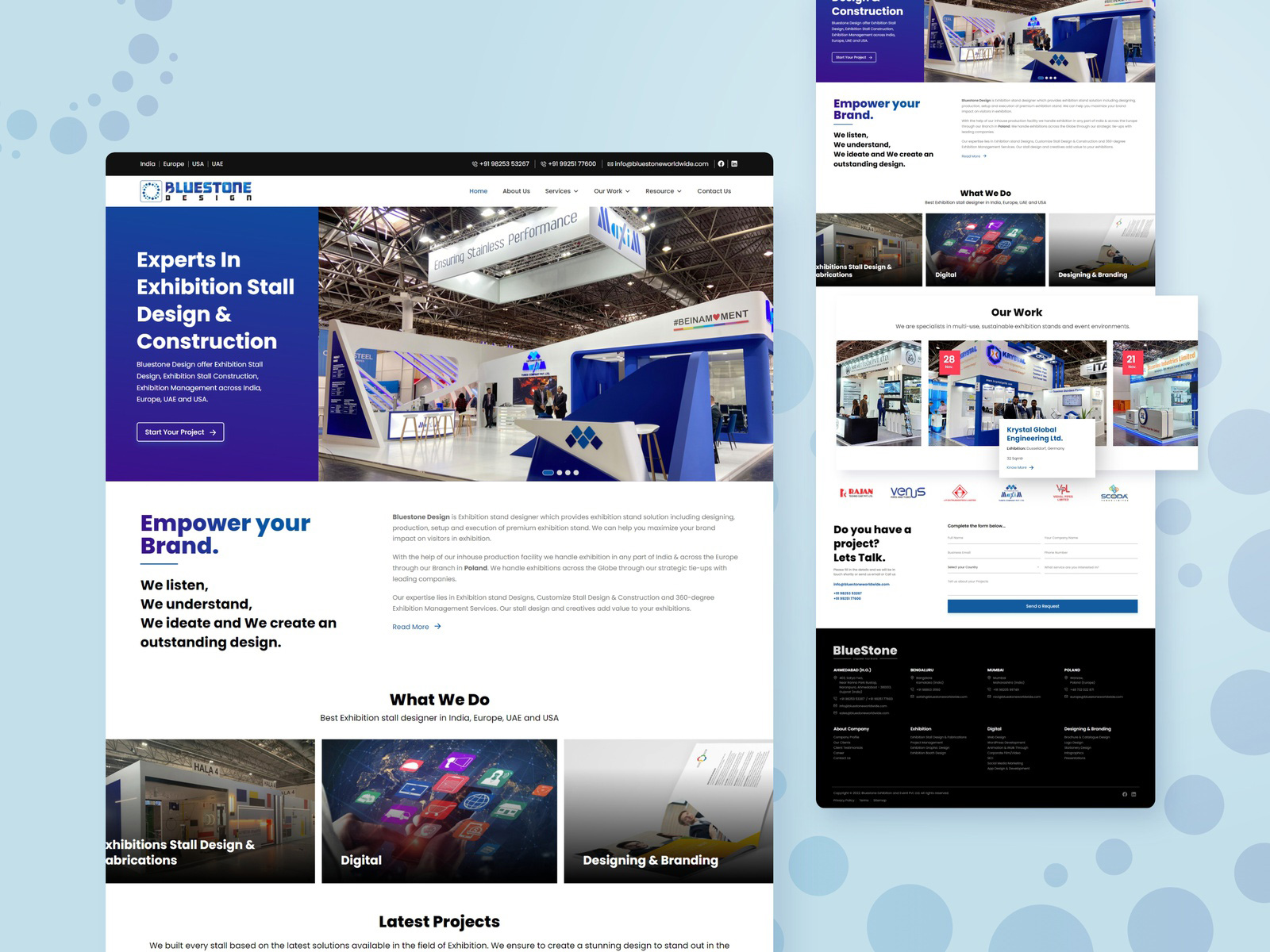 Exhibition Stall Design Company Website Template - Freebie Supply