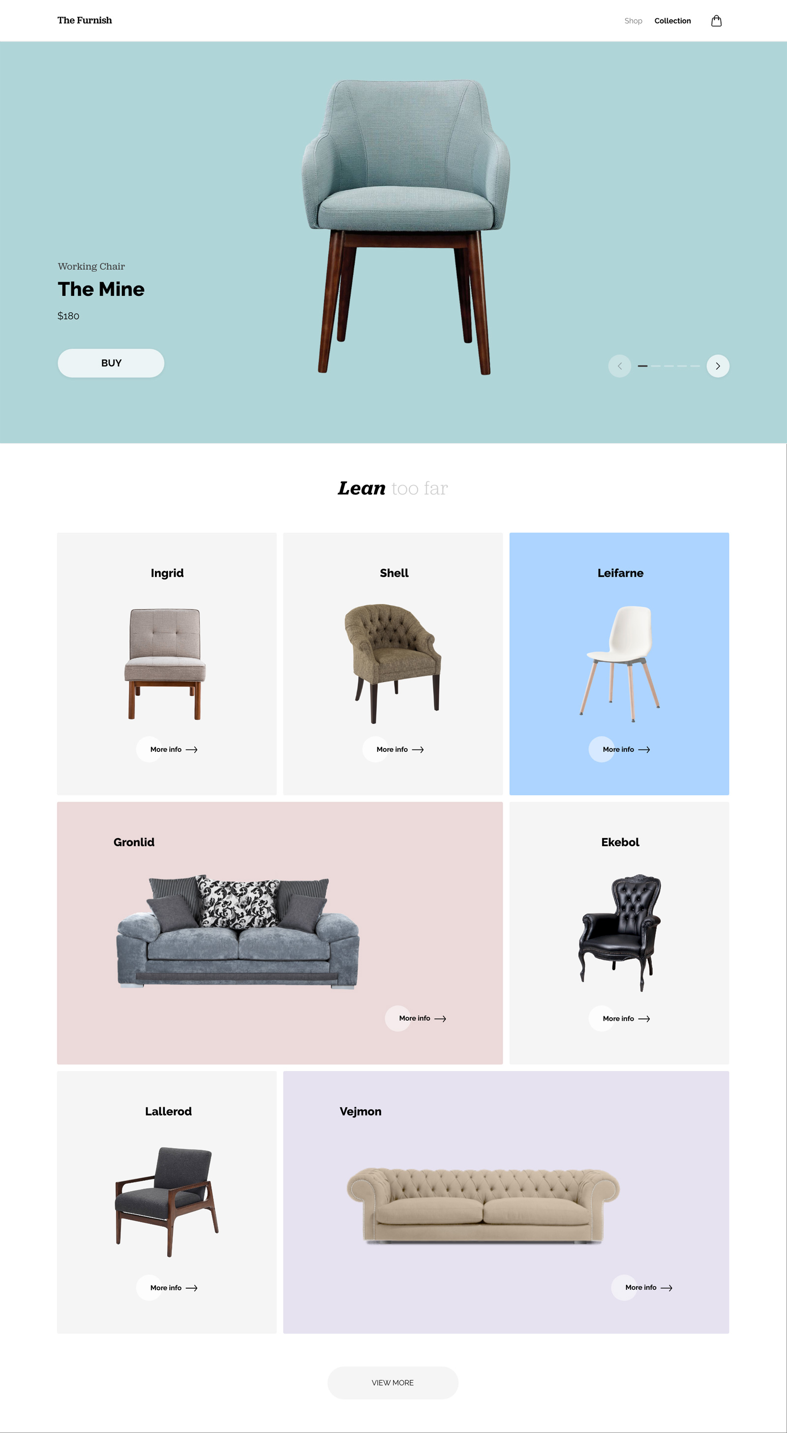 E-commerce Furniture Store Website - XD Template - Freebie Supply