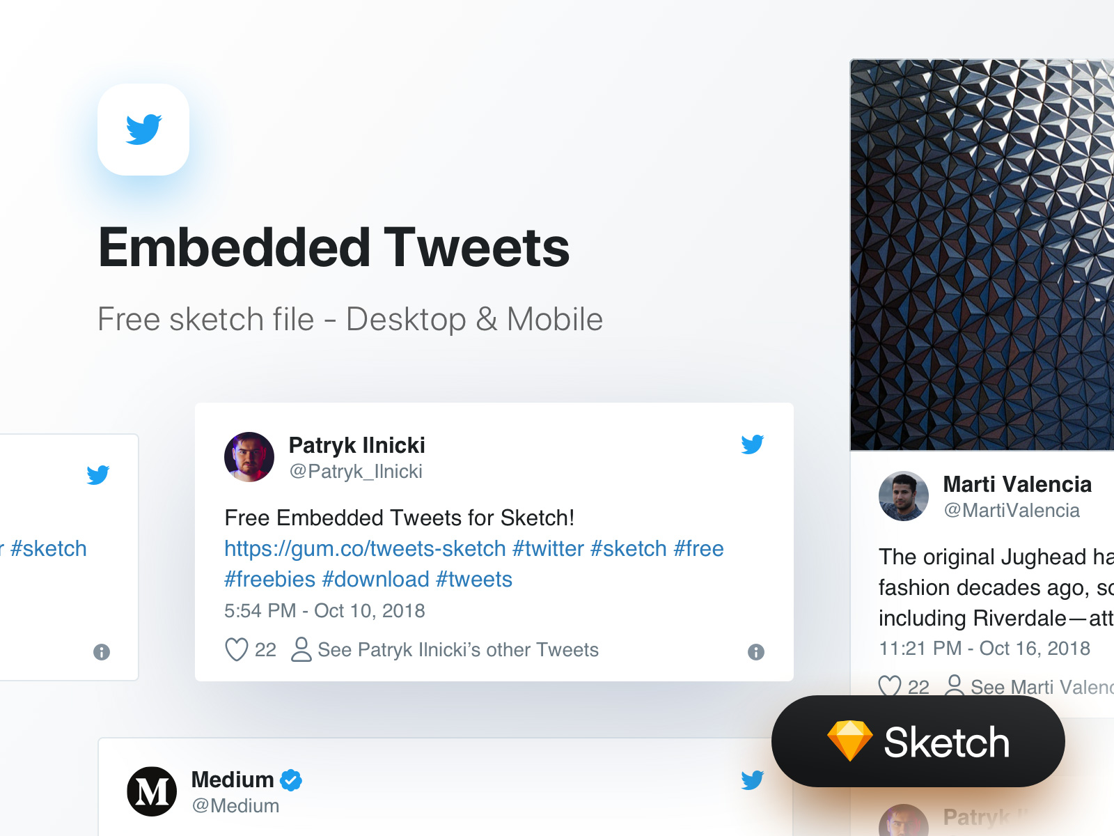 Embedded Tweets Templates for Sketch - Freebie Supply