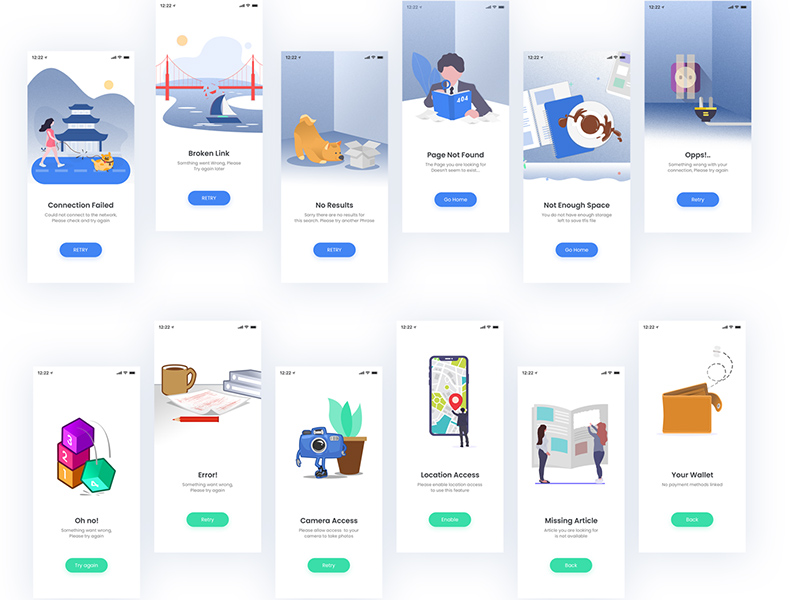 Error Illustration Screens: Free PSD - Freebie Supply