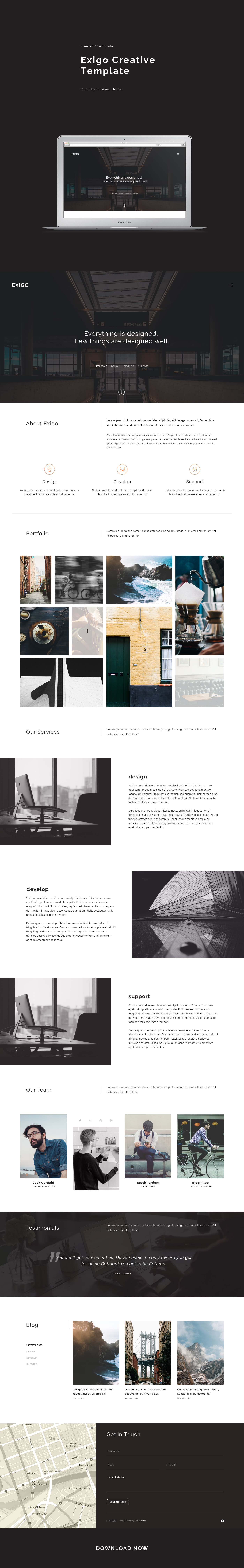 Exigo Website Template : Free PSD - Freebie Supply