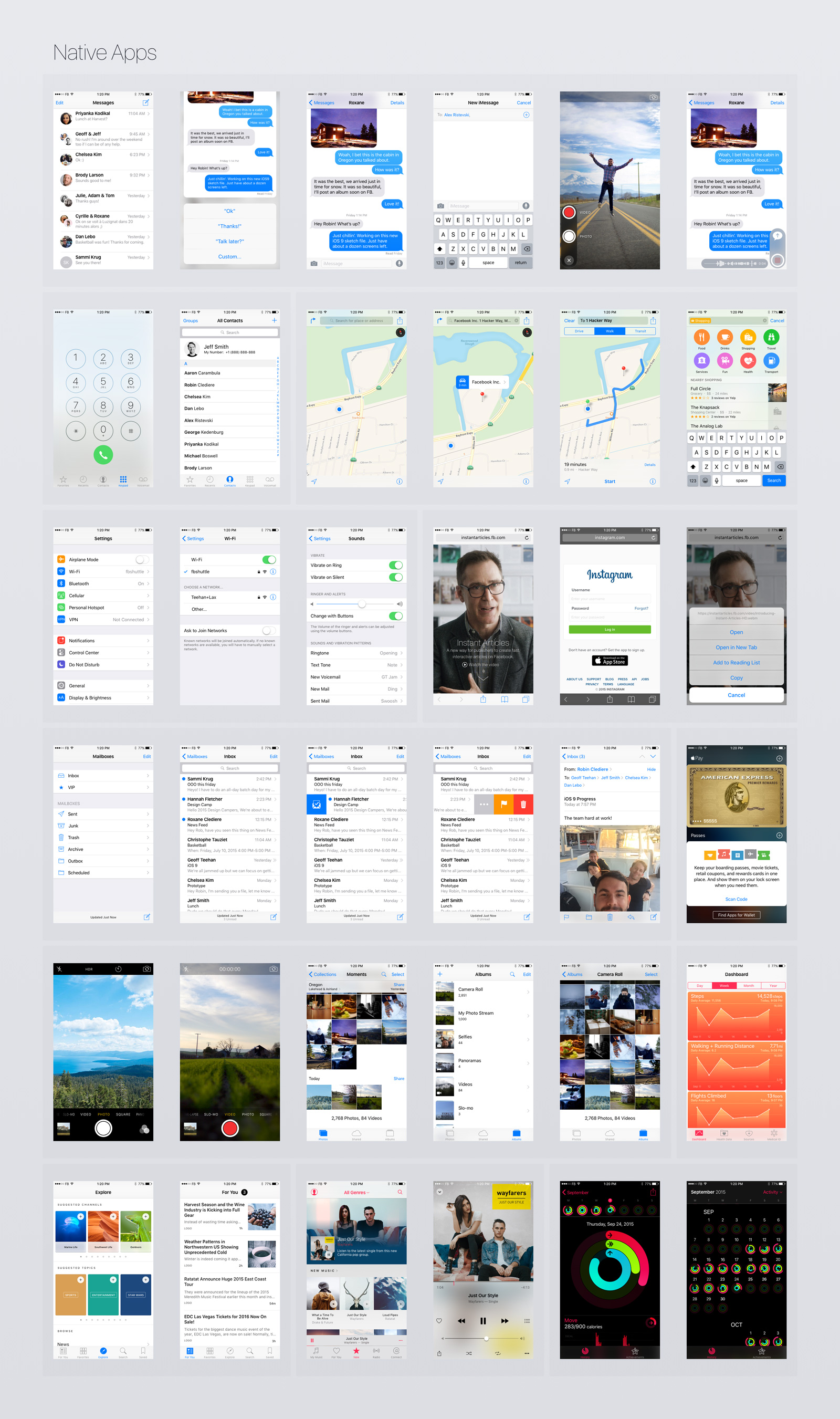 Facebook iOS 9 Sketch & PSD GUI - Freebie Supply