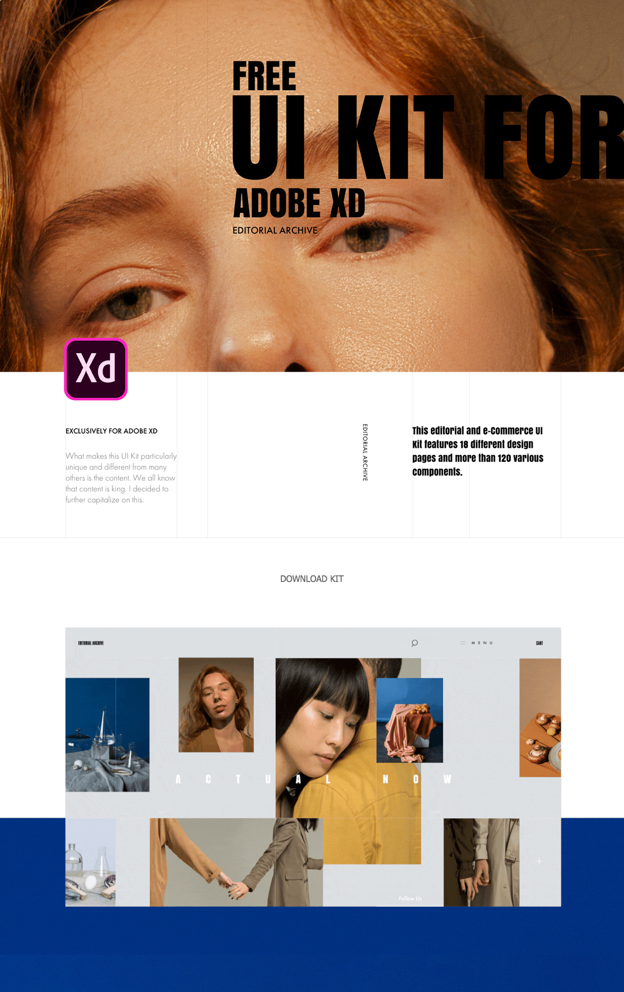 Fashion Editorial UI Kit For Adobe XD - Freebie Supply