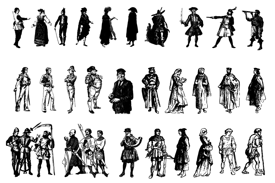 Figure Illustrations Vector Set - Freebie Supply