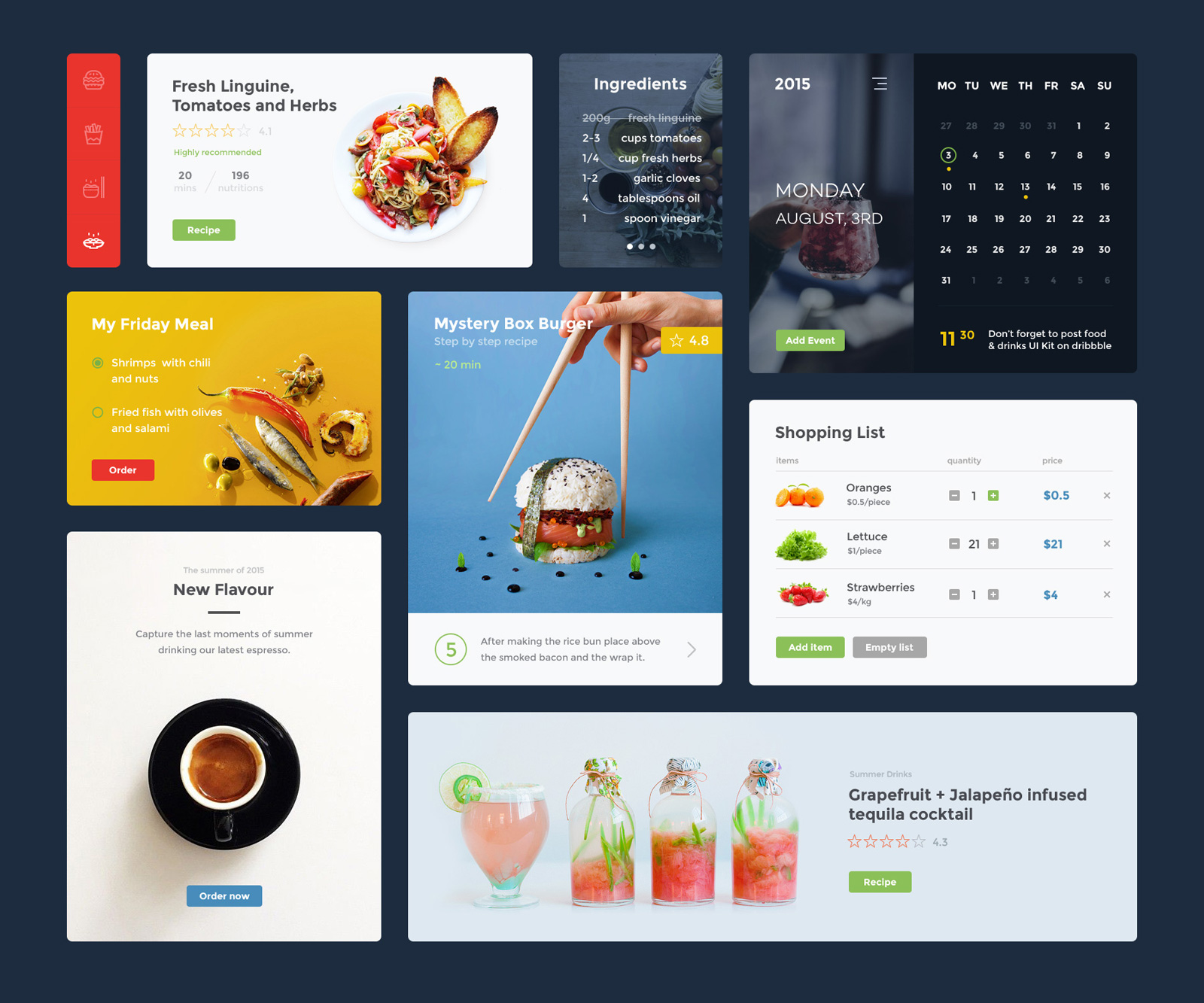 14 Free Food UI Kits for Photoshop, Sketch & Adobe Experience Design CC ...
