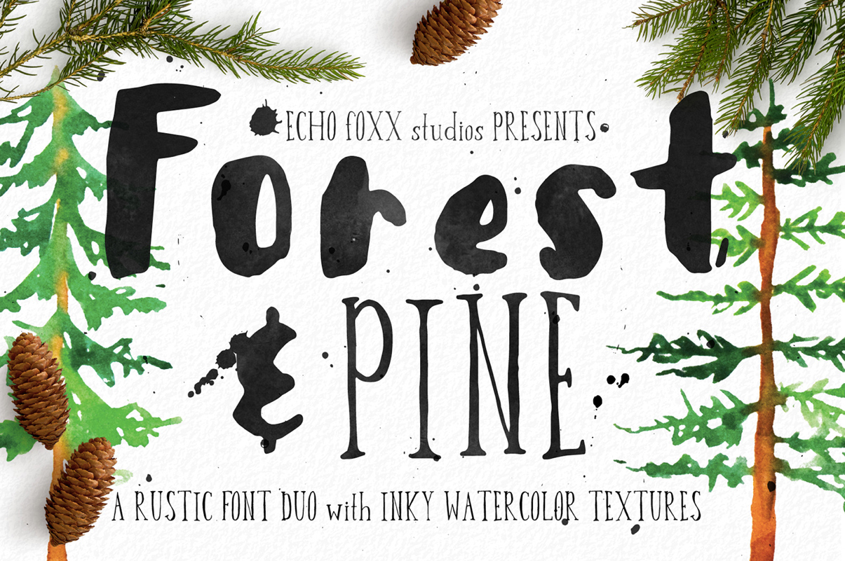 Forest & Pine Font - Hand Drawn Brush Typeface - Freebie Supply