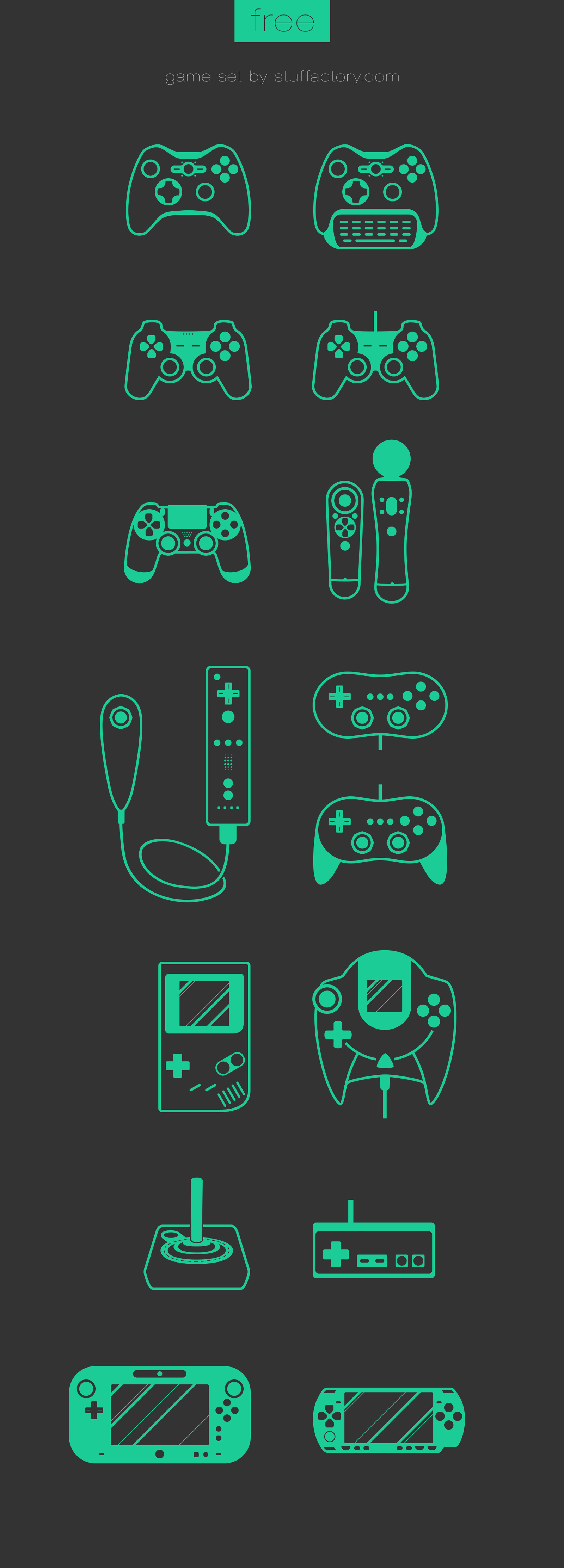 Game Set Icons - PSD Freebie - Freebie Supply