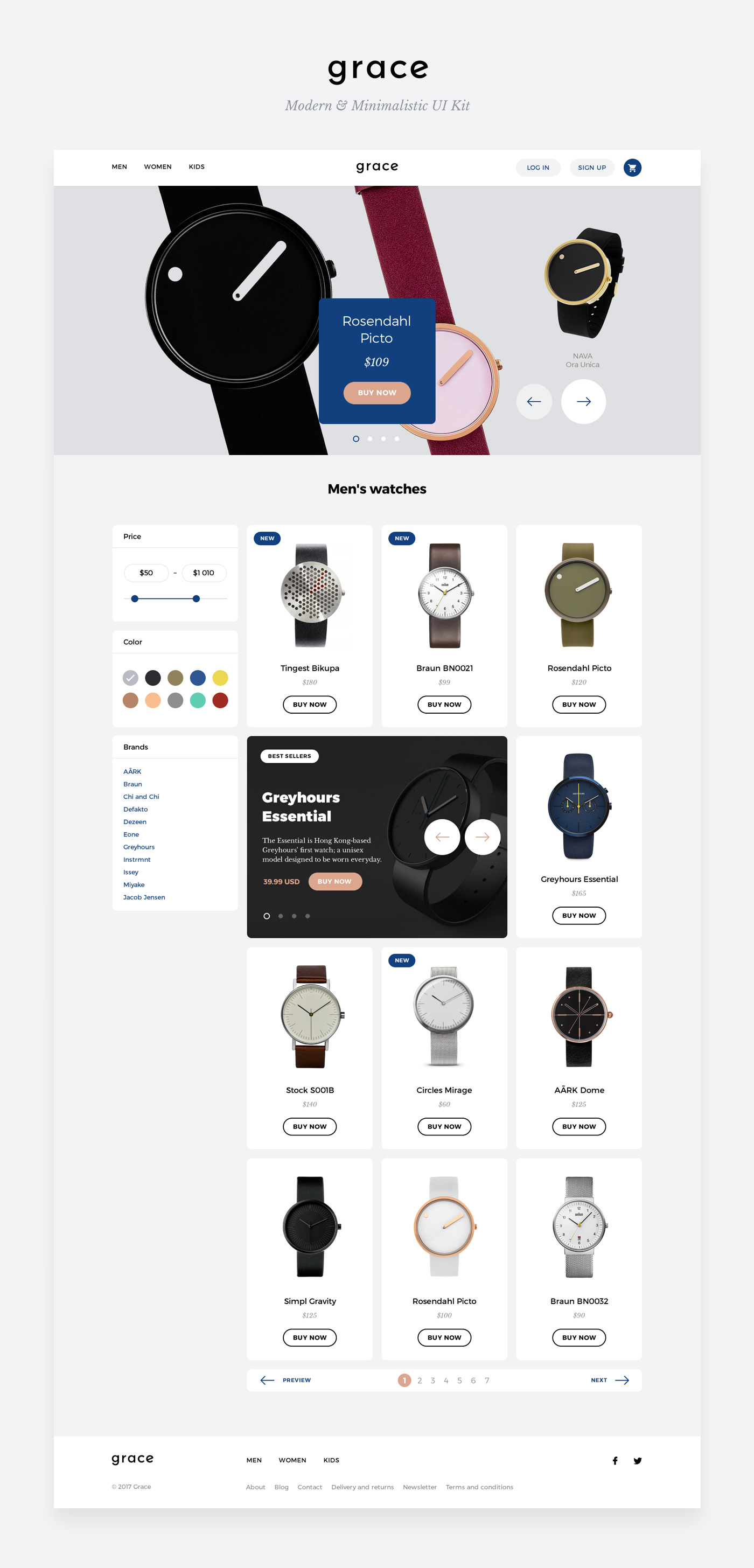Grace UI Kit Sample: Free PSD - Freebie Supply
