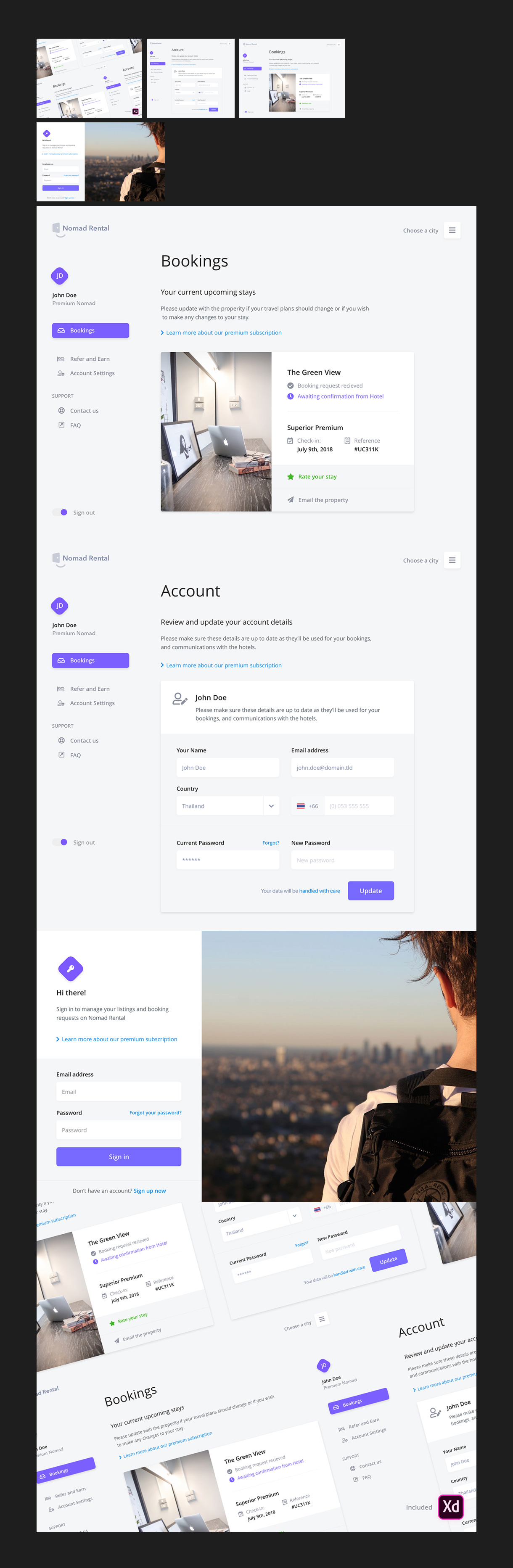 Guest Dashboard For Adobe XD - Freebie Supply
