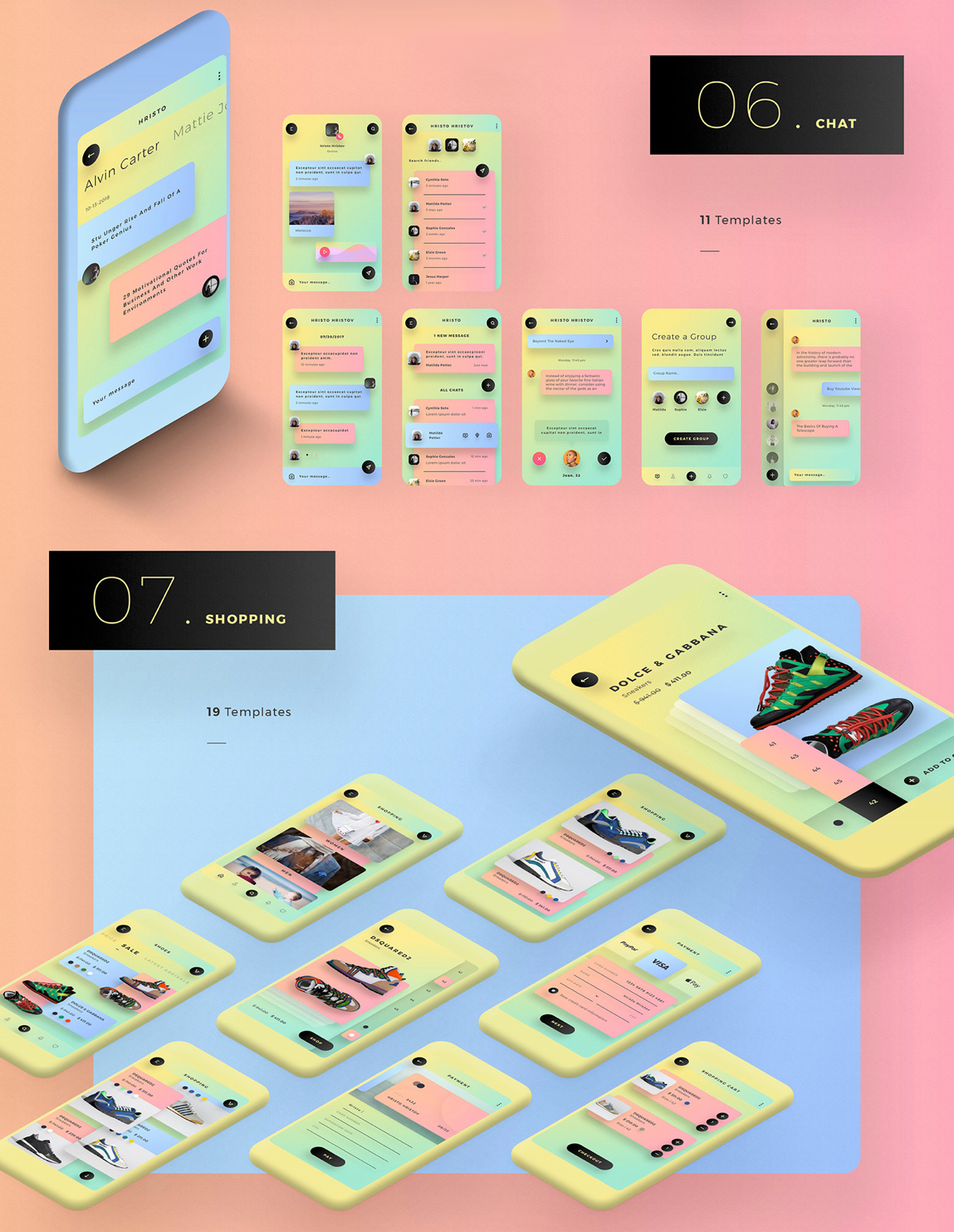 H1 - Mobile UI Kit For Sketch & Photoshop - Freebie Supply