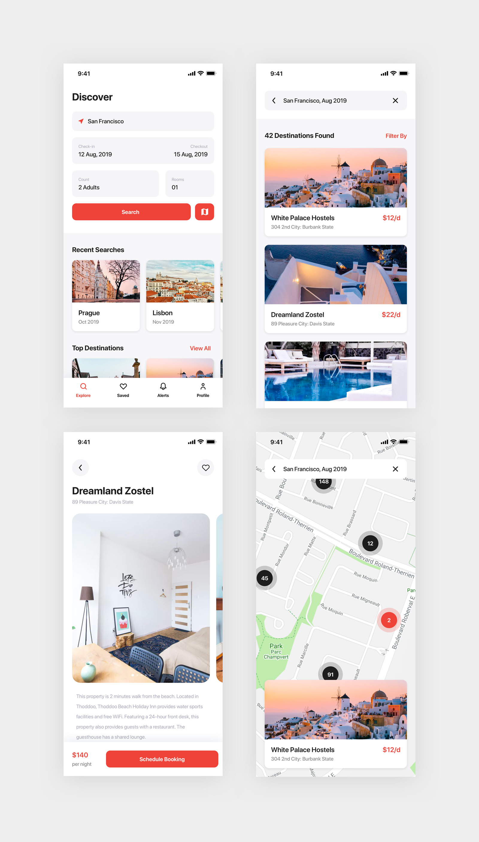 Hostel Booking App Concept - Sketch Freebie - Freebie Supply