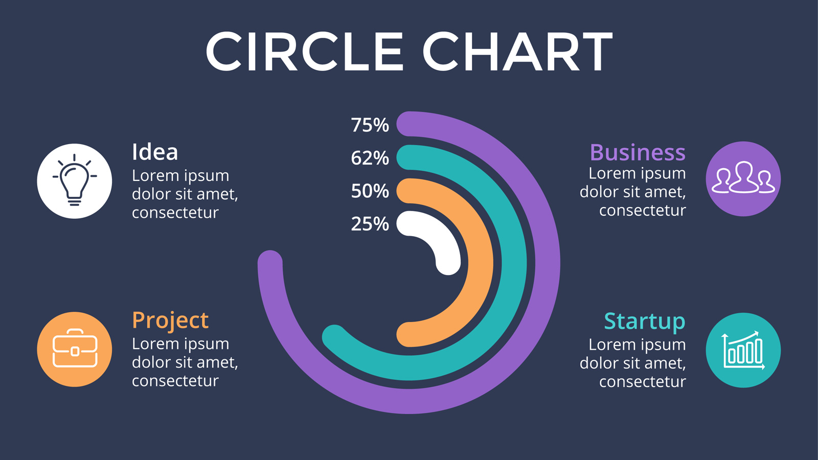 Circle Chart PowerPoint Slide Template - Freebie Supply