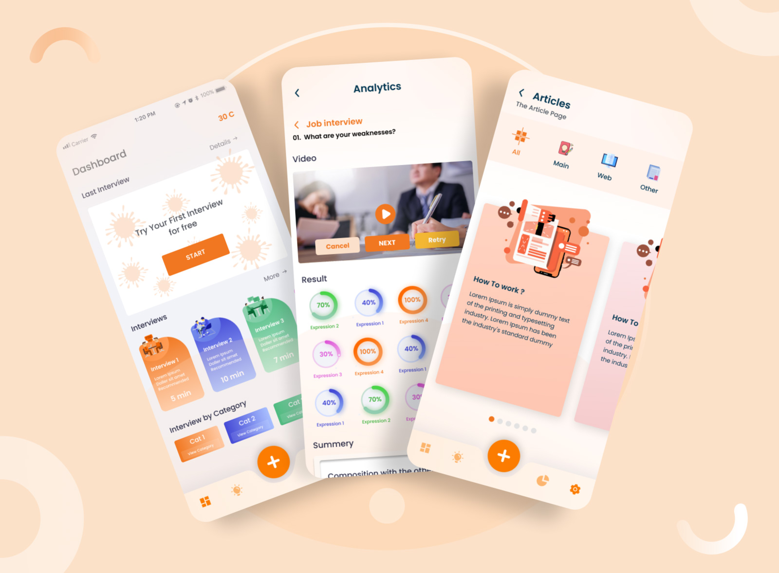 Interviewing App UI Concept - Freebie Supply