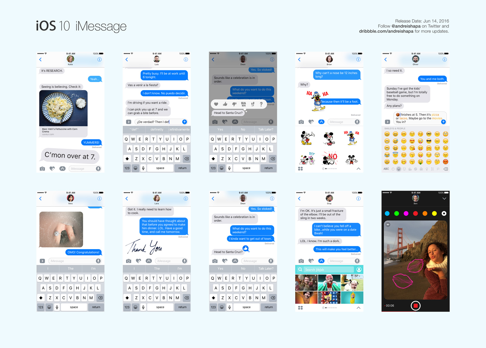 iOS 10 iMessage - Sketch Freebie - Freebie Supply