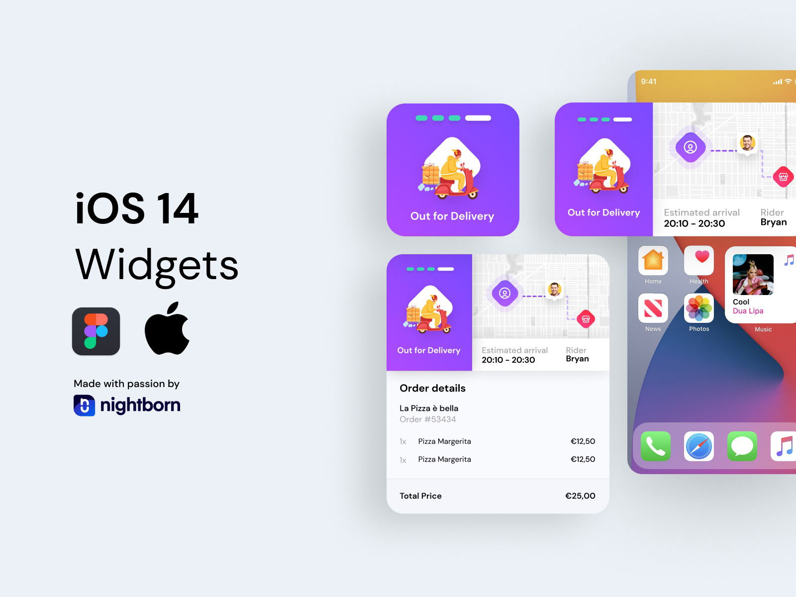 iOS 14 Widget - Delivery App UI - Freebie Supply