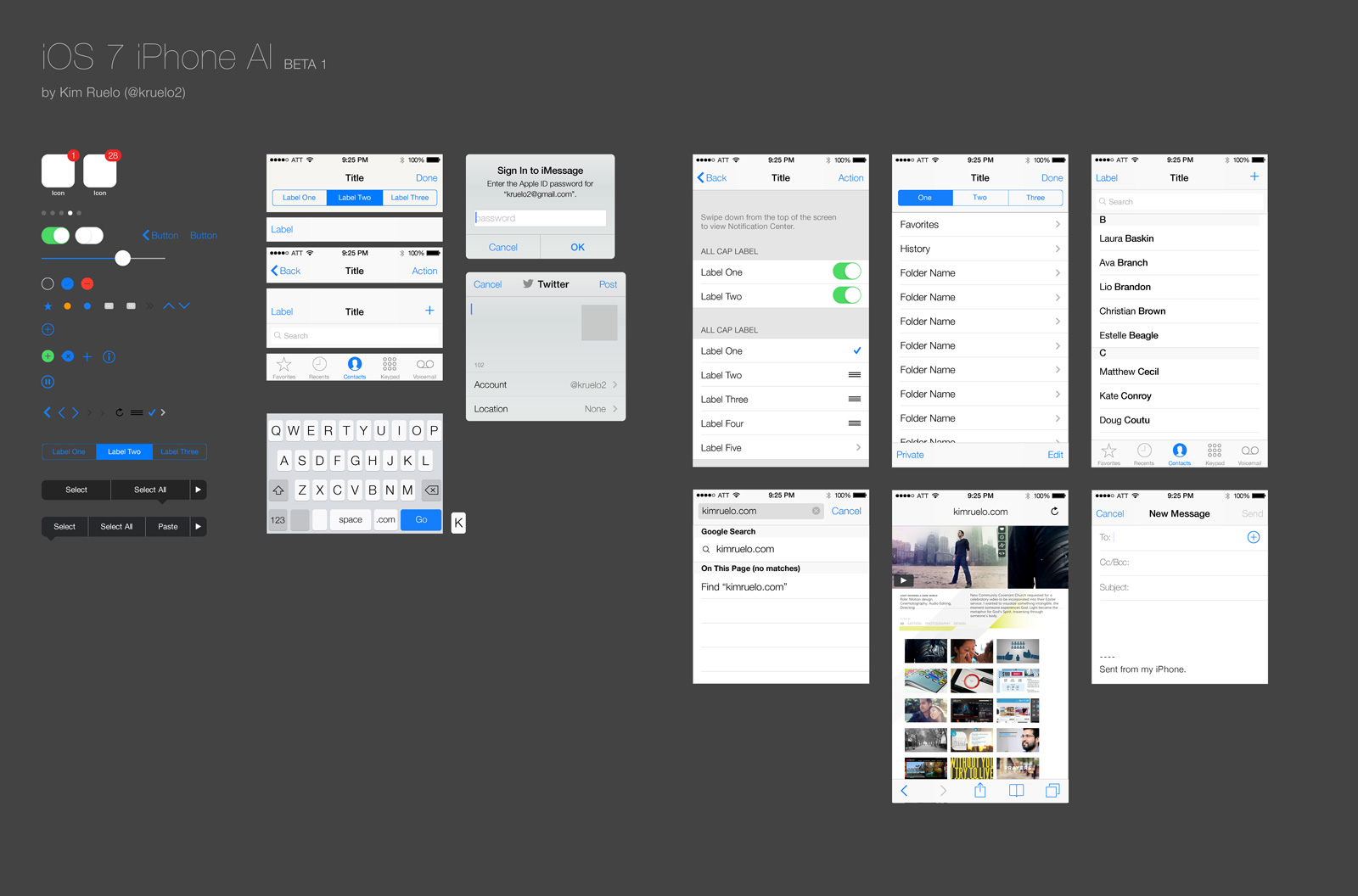 iOS 7 iPhone Illustrator Kit - Freebie Supply