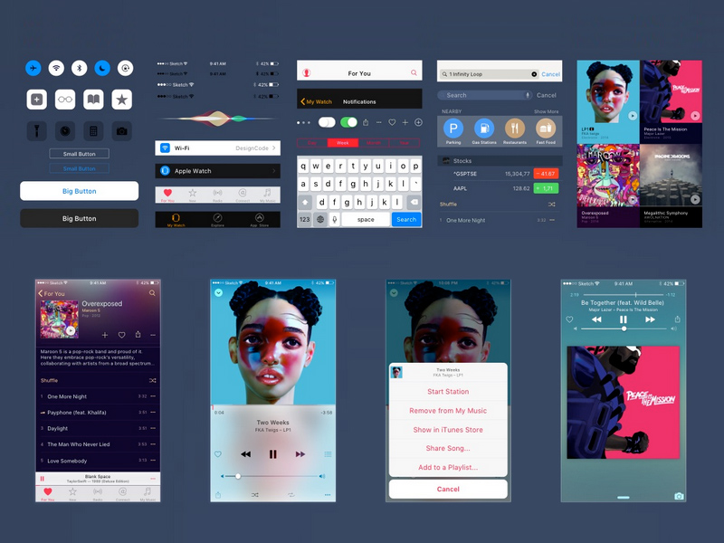 iOS 9 GUI for Sketch - Freebie Supply