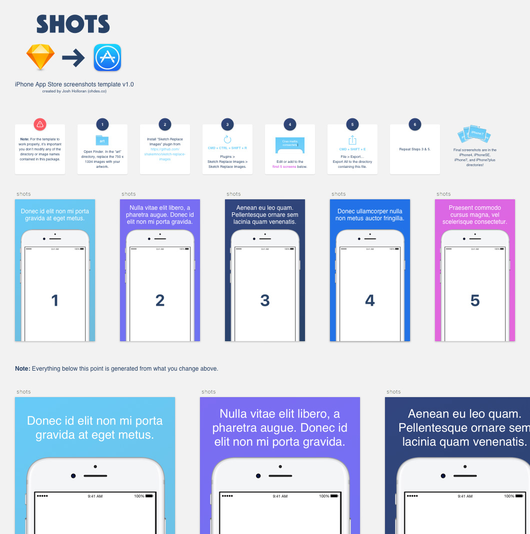 iPhone App Store Screenshots Template for Sketch - Freebie Supply