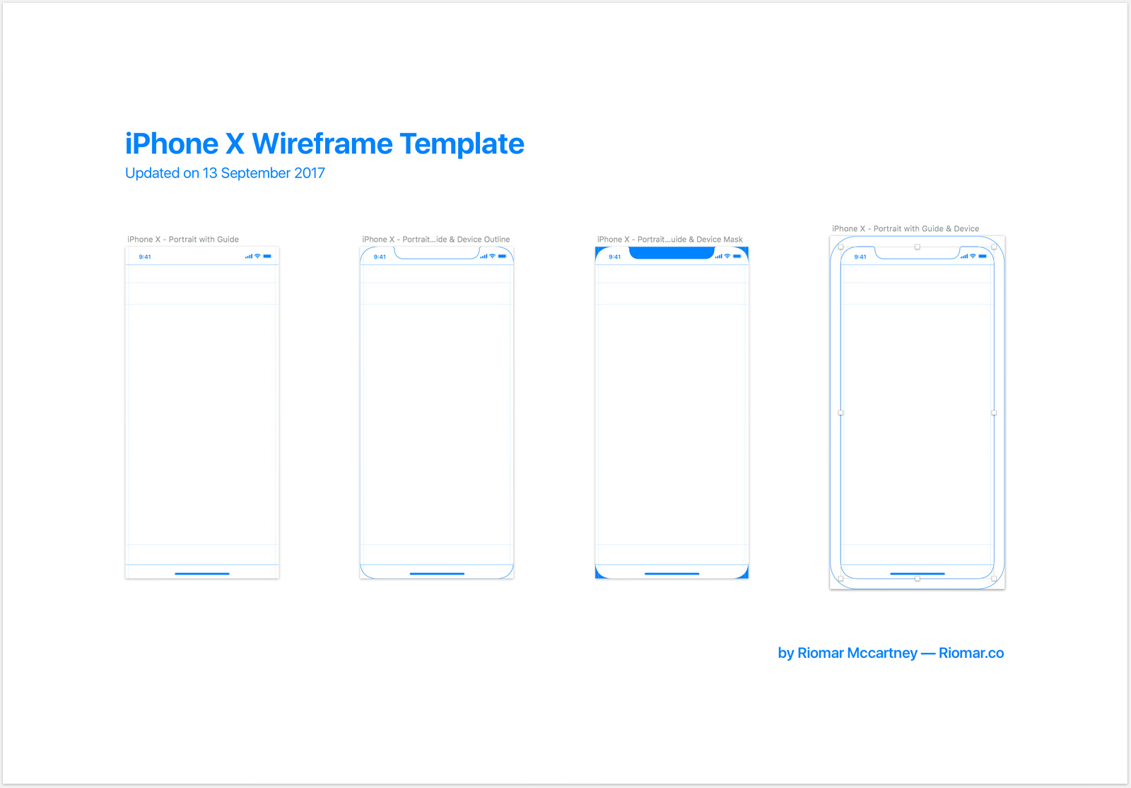 iPhone X Wireframe with iOS 11 Guides - Free Sketch - Freebie Supply