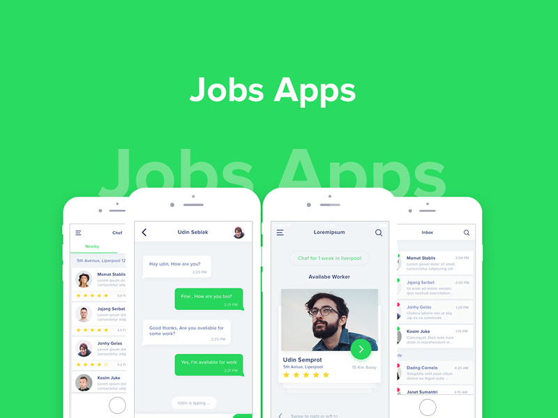 Jobs Apps Design Screens - Free Resource - Freebie Supply